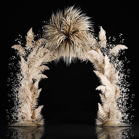 Wedding Arch Made Of Dried Flowers Pampas Grass 3d Model For Vray Cgmood