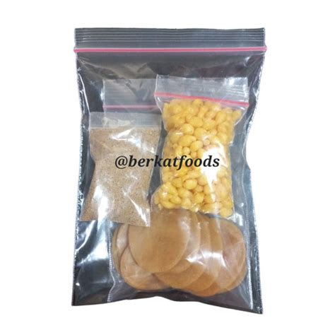 Jual Pani Puri Set Lengkap Mini Kerupuk Dry Puri Boondi Isian