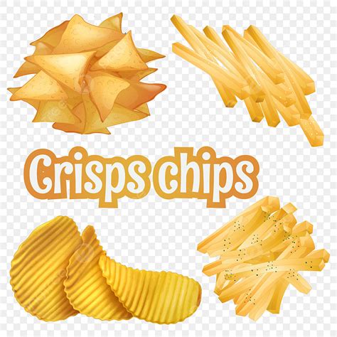 Potato Crisps Vector Art Png Crisps Potato Chips Fries Collection