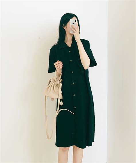 비스켓바스켓 코튼 루즈핏 아방 여름 데일리룩 캐주얼룩 캐주얼미니원피스 카라넥미니원피스 러블리미니원피스 여친룩 데이트룩 데이트미니