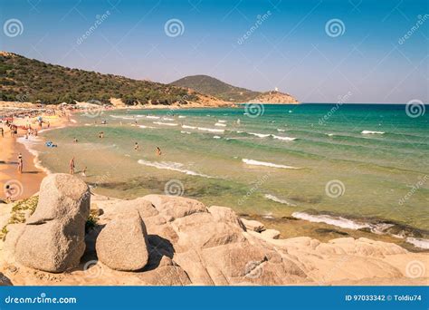 Panorama Of Chia Coast Sardinia Italy Editorial Photography Image