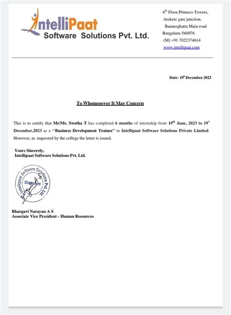 Swetha Thiyagarajan On Linkedin Happy To Announce That I Have Completed The Training Period From