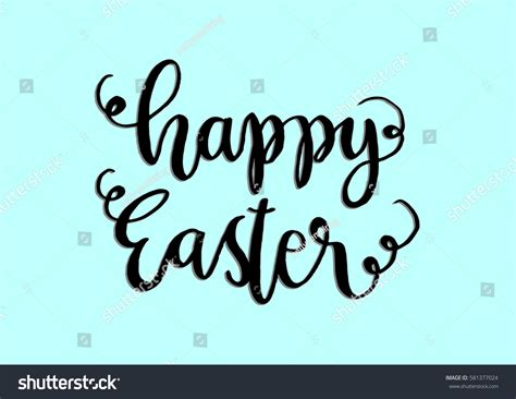 Happy Easter Hand Lettered Quote Bible Stock Vector Royalty Free 581377024