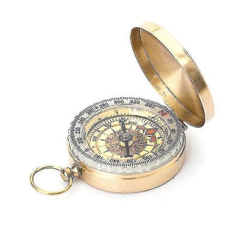 G50f Gold Flip Brass Compass Luminous Premium Pocket Watch Compass