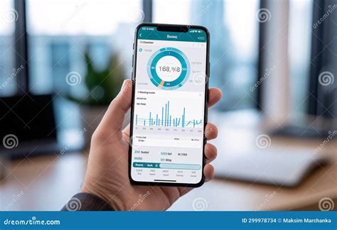 Business Analytics Graph On The Screen Of A Mobile Phone With A Blank