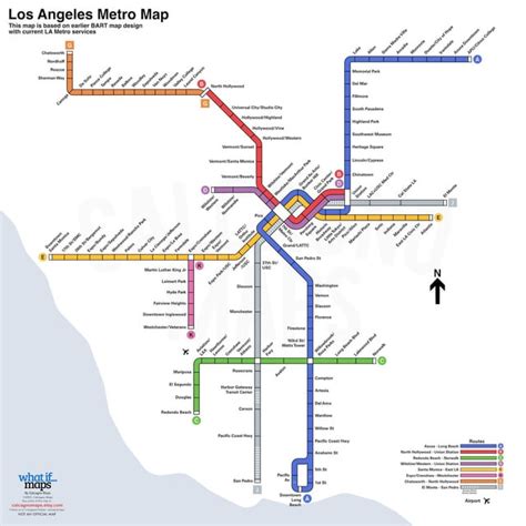 La Metro In The Style Of Classic Bart Map Design Includes Regional