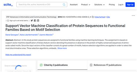 Support Vector Machine Classification Of Protein Sequences To