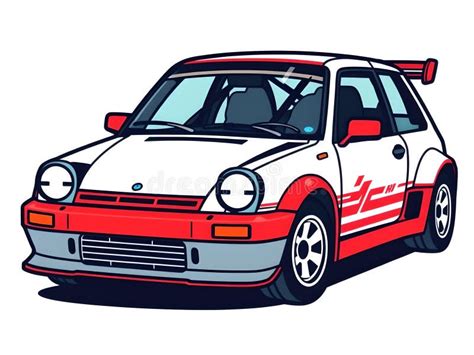 Retro Pixel Art Racing Car Sticker Gaming Style Vector Design On White