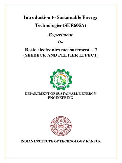 Seeback And Peltier Effect Pdf Physical Sciences Electricity