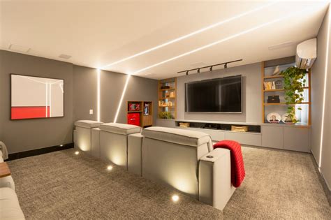 Sala De Cinema Com Pipoqueira E Poltronas é Casacombr