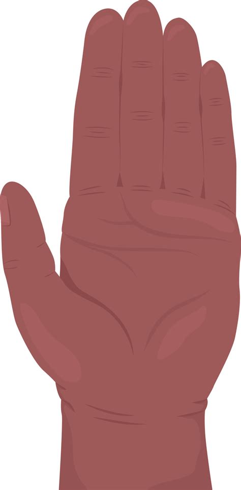 Hand Up Semi Flat Color Vector Hand Gesture Editable Pose Human Body