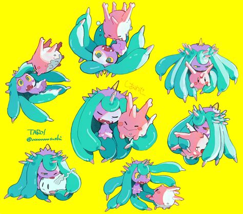 Corsola Mareanie And Galarian Corsola Pokemon Drawn By Sushitaro