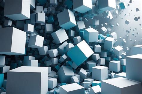 Premium Ai Image 3d Illustration Of Cubes Of Different Size Scattered