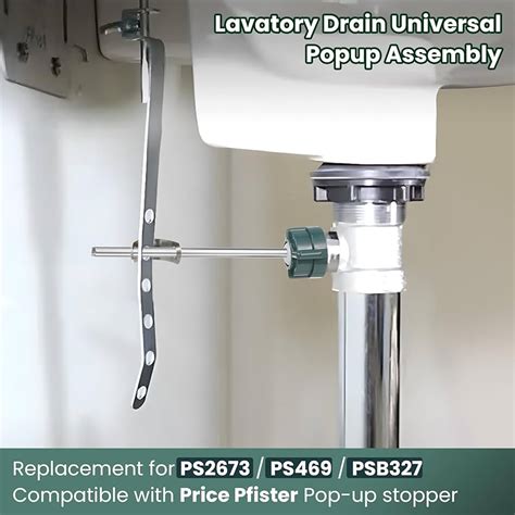 Bathroom Pop Up Drain 2 Pack Lavatory Chrome Plated Metal Sink Drain