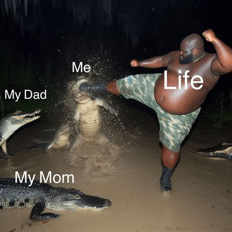 Fat Man Kicks Gator While The Rest Watches Rmemetemplatesofficial