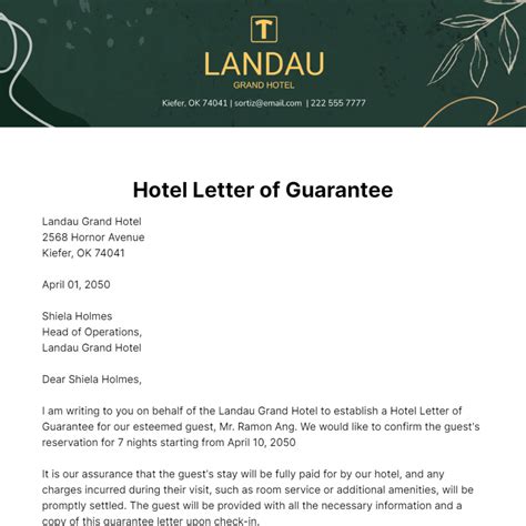 Payment Guarantee Template