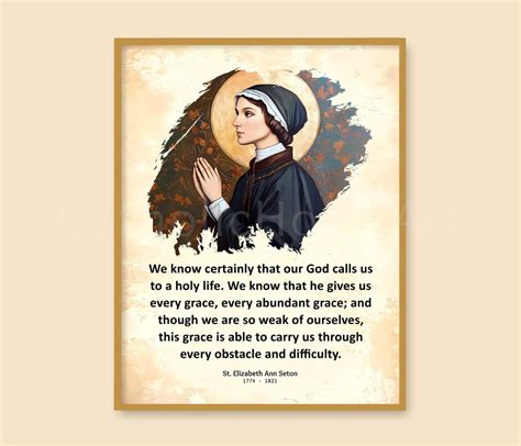 St Elizabeth Ann Seton Quote Printable Wall Art Saint Mother Seton