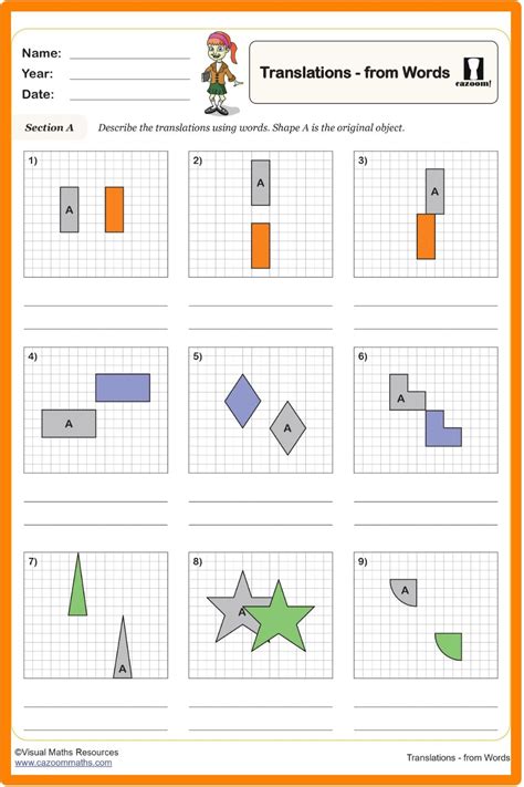 Translations From Words Translations Math Math Worksheets Ks1 Maths Worksheets