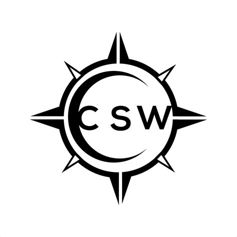 Csw Resumen Tecnología Circulo Ajuste Logo Diseño En Blanco