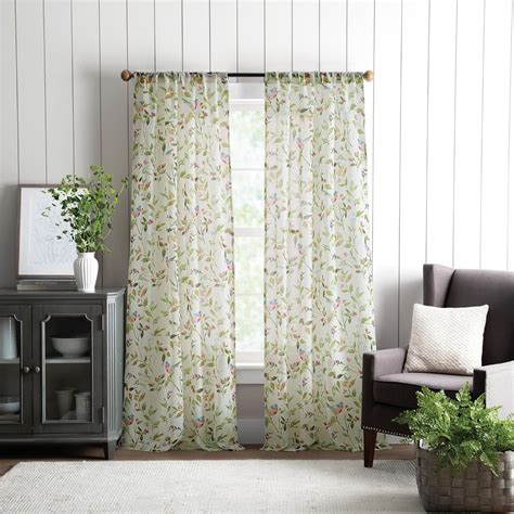 Martha Stewart Sheer Curtains Floral Botanical Kensington