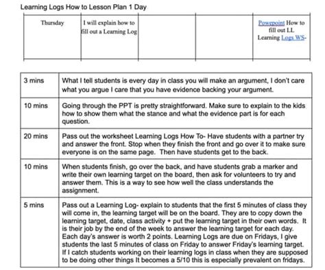 Free Daily Bell Ringer Learning Log Reflection Activity For Middle
