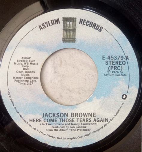 Jackson Browne Here Come Those Tears Again Linda Paloma 1976 Prc