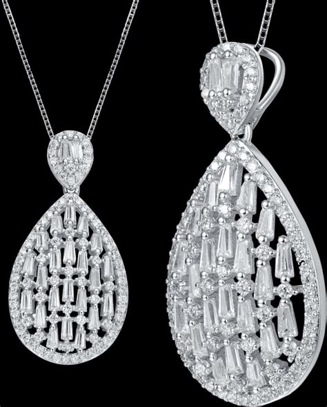 Download Elegant Diamond Teardrop Pendant Necklace