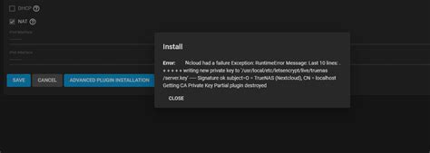 Error With Getting Ca Private Key While Installing Nextcloud Plugin