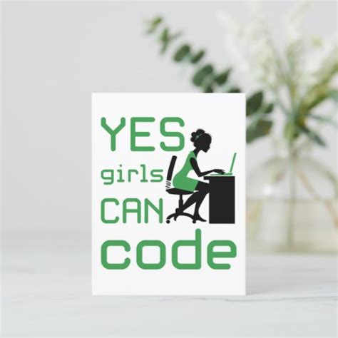 Yes Girls Can Code Woman Programmer Developer Postcard Zazzle