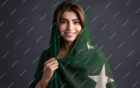 Premium Ai Image Beautiful Pakistani Girl In Pakistan Day Celebration