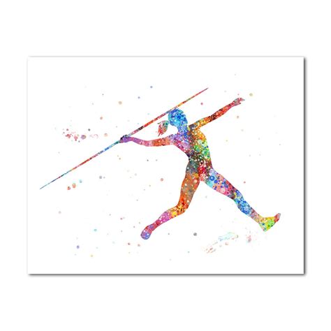 Javelin Throwing Poster Print Woman Javelin Thrower Wall Art Decor