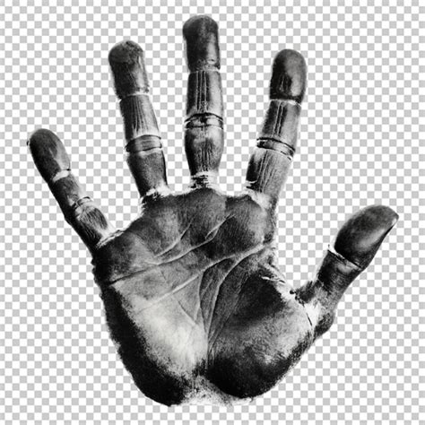 A Monochrome Hand Print Premium Ai Generated Psd