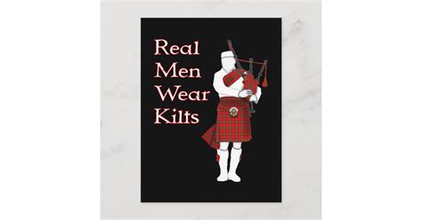 Real Men Wear Kilts Funny Scottish Postcard Zazzle