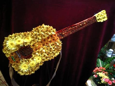 Fresh Cut Flower Guitar Memorial Piece