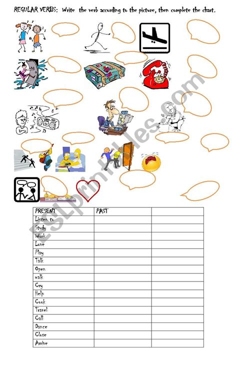 Regular Verbs Match Esl Worksheet By Kalamari