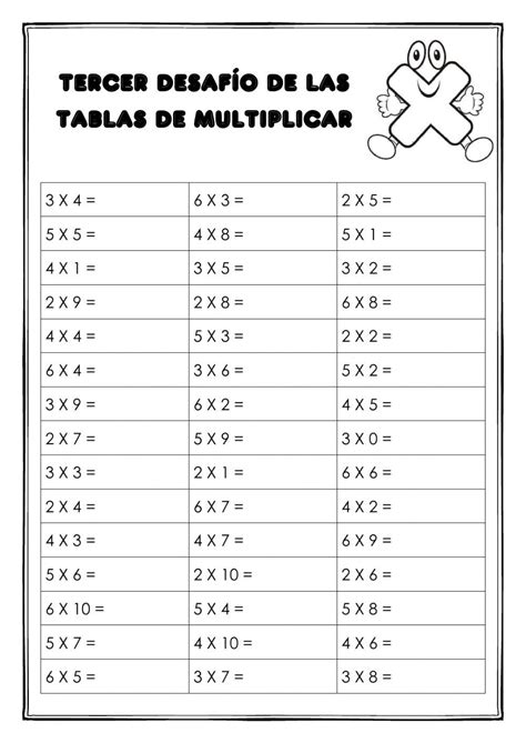 Tablas De Multiplicar Sin Resultado