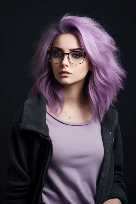 Woman Purple Hair Glasse Glasses Free Photo Rawpixel