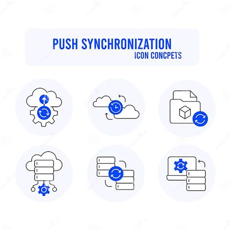 Push Data Synchronization Vector Icon Stock Illustration