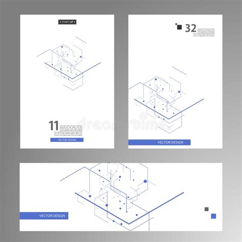 Vector Cover Template Design White Background With Abstract Hexagon Pattern Stock Vector