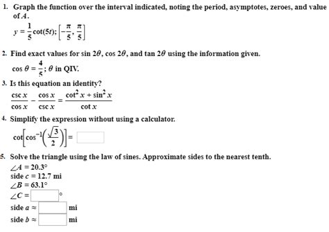 solved 1 graph the function over the interval indicated