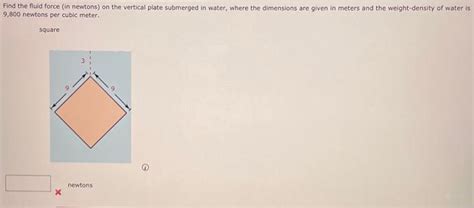 solved find the fluid force in newtons on the vertical