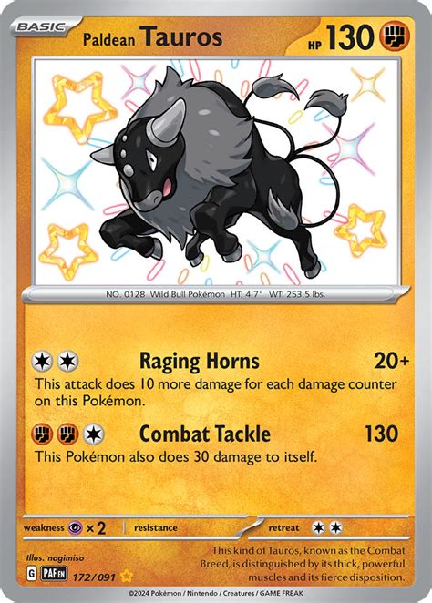 Paldean Tauros · Paldean Fates Paf 172 ‹ Pkmncards