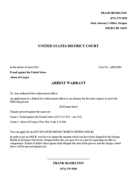 Arrest Warrant Pdf