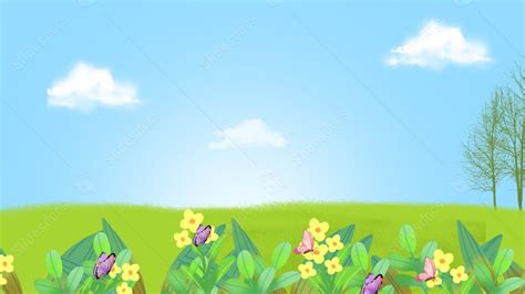 Spring Flowers Green Flat Spring Powerpoint Background For Free