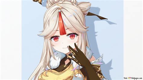 Cute Little Red Eyes Of Ningguang Genshin Impact 2k Wallpaper Download