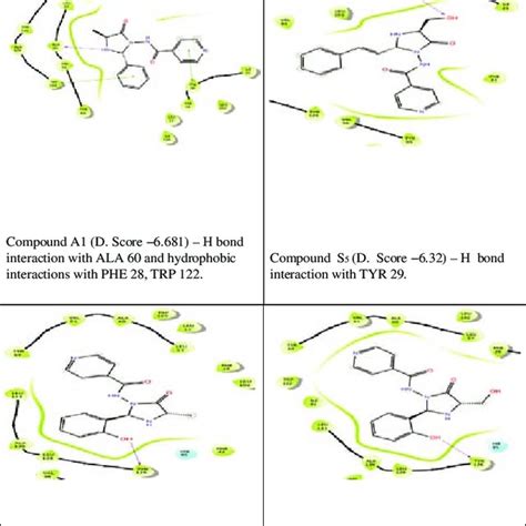 Two Dimensional Binding Poses Of Compounds With Crystal Structure Of
