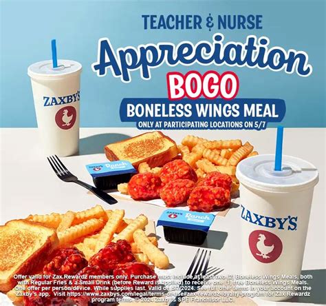 Teachers And Nurses Enjoy A Second Boneless Wings Meal Free Today At