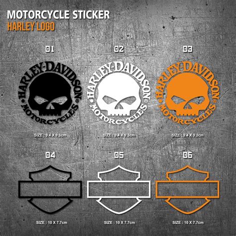 Harley Davidson Logo Car Helmet Motorcycle Sticker Catalog 01 Shopee