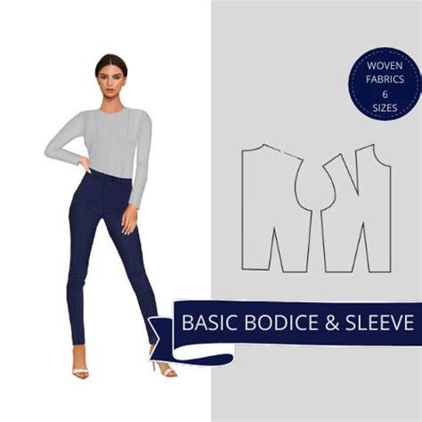 Basic Bodice Pattern Basic Sleeve Pattern Basic Bodice Etsy