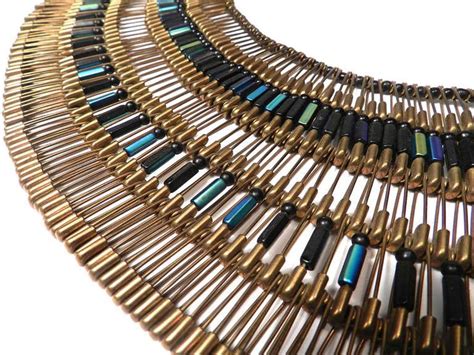 Folk Art Cleopatra Necklace Made From 750 Safety Pins Safety Pin
